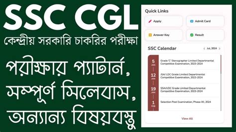Ssc Cgl 2025 জেনে নিন এসএসসি সিজিএল পরীক্ষার সিলেবাস পরীক্ষার ধরণ