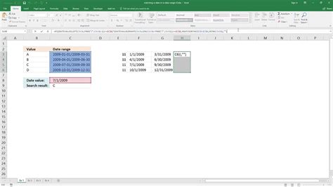 Formula For Matching A Date Within A Date Range Youtube