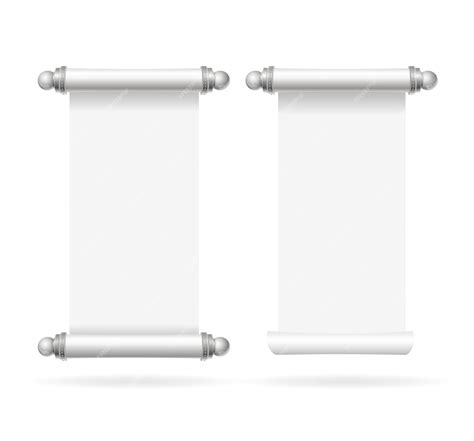 Premium Vector Realistic Template Blank White Paper Scroll Set Vector