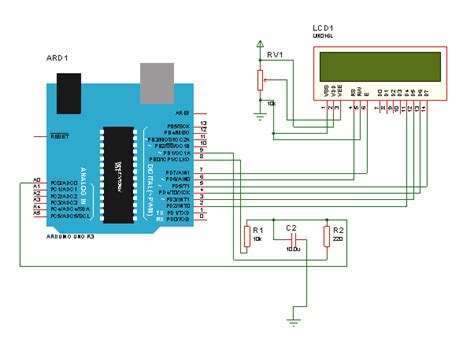 Arduino Capacitance Meter With Lcd Display In Proteus