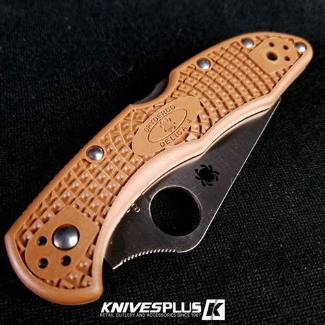 Modified Spyderco Delica 4 Regrind Brown Handle