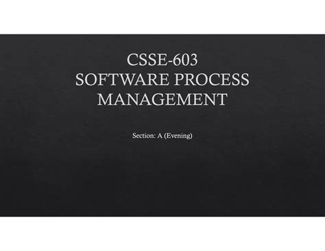 Lecture 2 Software Process Management Software Quality Management