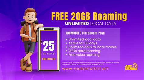 Phone Data Roaming Package Promotion Ad Template For Twitter Post