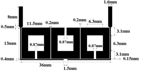 layout of the proposed coupling coefficient based chebyshev filter