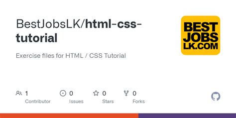 GitHub BestJobsLK Html Css Tutorial Exercise Files For HTML CSS Tutorial