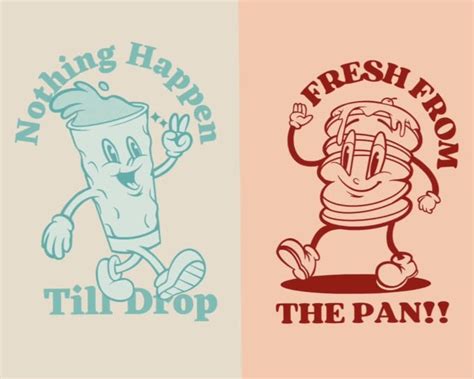 Create A Retro Cartoon Mascot Vintage Illustration In Tshirt Design By