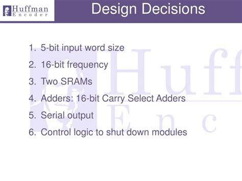 ppt huffman encoder project powerpoint presentation free download