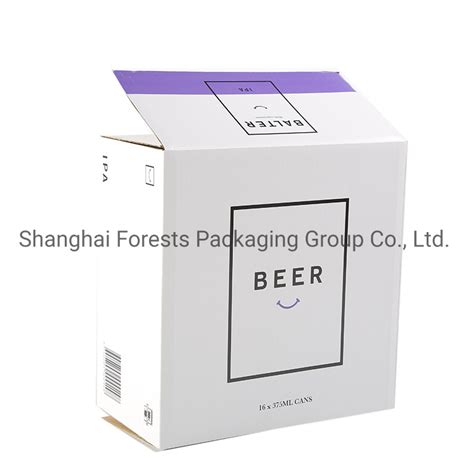 Custom Printed Corrugated Paper Shipping Box For Beer Beverage Bottle