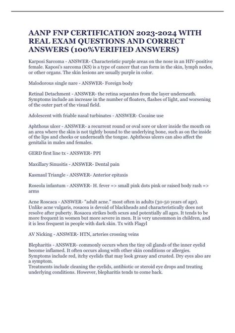 AANP FNP CERTIFICATION WITH REAL EXAM QUESTIONS AND CORRECT ANSWERS