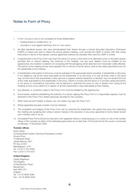 Fillable Online Notes To Form Of Proxy Fax Email Print PdfFiller