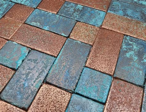 Vintage Style Real Copper Patina Backsplash Tiles Copper And Craft
