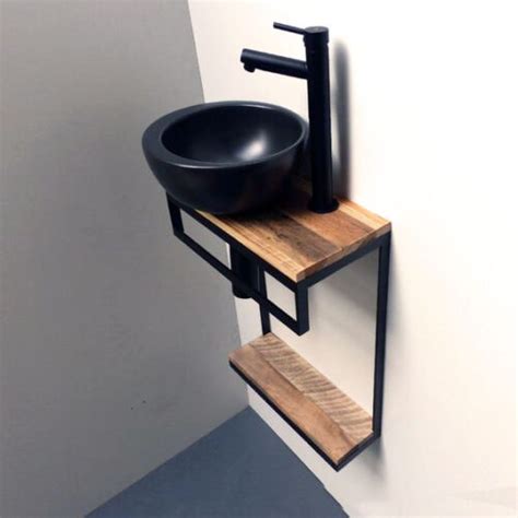 Полка под раковину навесная из дерева и металла любые размеры