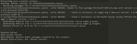 Unable To Find Package Microsoft Netcore App With Version