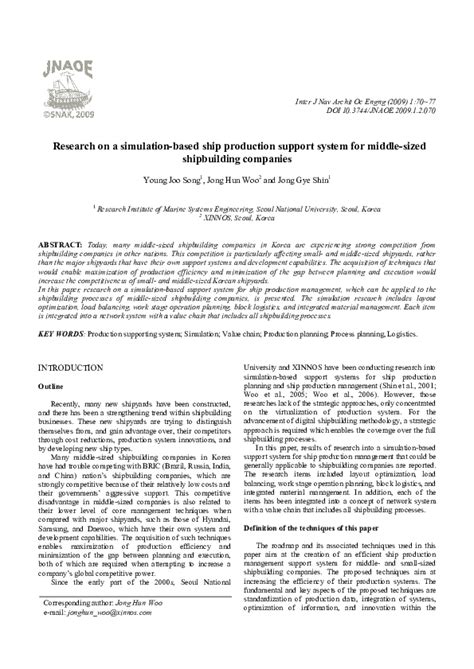 Pdf Research On A Simulation Based Ship Production Support System For Middle Sized