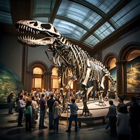 Foto Fossiel Skelet Van Dinosaurus Cretaceous Tyrannosaurus Rex Of T