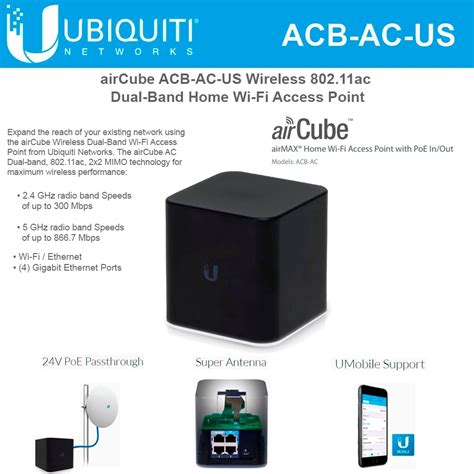 Ubiquiti Aircube Ac Acb Ac Us Airmax 802 11ac Dual Band Home Wireless
