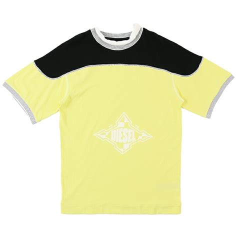 【楽天市場】 Diesel ディーゼル メンズ クラック加工ロゴプリント コットン 半袖tシャツ カットソー【t Ollar】【サイズs】【1サイズ程大きめのサイズ感】【イエロー】die M