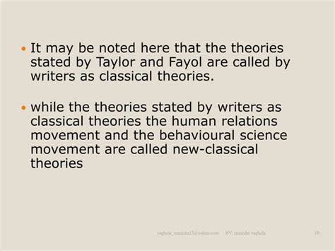 Neo Classical School Of Management Thoughtsneo Clasical Theory Of