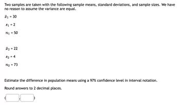 Answered Two Samples Are Taken With The Following Sample Means