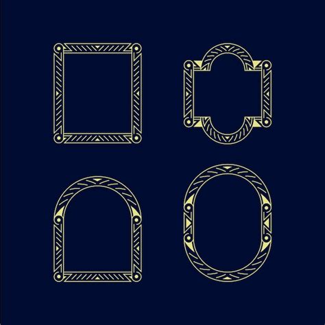 free vector flat design minimalist linear frame set