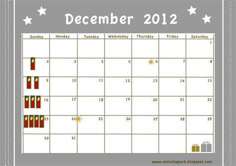 Free Printable December 2012 Calendar Planner Ausdruckbarer Dezember