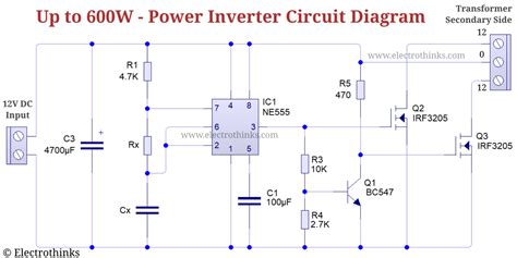 Circuit Diagram Of Inverter Using 555 Timer Alternate Switch