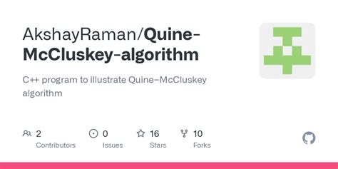 Github Akshayramanquine Mccluskey Algorithm C Program To