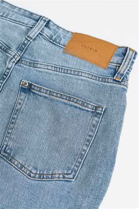 Mom Fit Ultra High Ankle Jeans Light Denim Bluewashed Ladies Handm Us