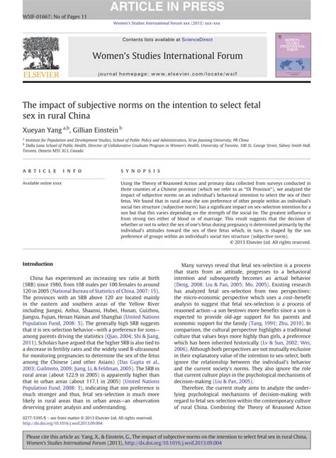 Pdf The Impact Of Subjective Norms On The Intention To Select Fetal