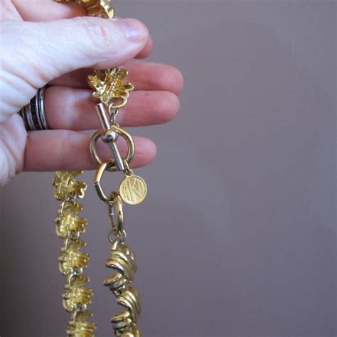 Anne Klein S Xxx Gold Tone X Link Chain Necklace Gem