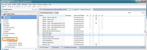 adding linkpoint connect shared actions to the inbox folder in ibm