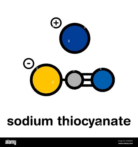 Sodium Thiocyanate Salt Chemical Structure Stylized Skeletal Formula