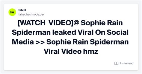 [WATCH VIDEO]@ Sophie Rain Spiderman leaked Viral On Social Media >> Sophie Rain Spiderman Viral ...