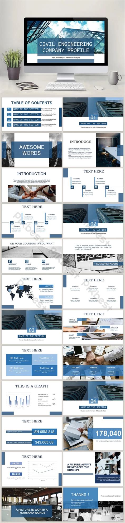 Template Ppt Teknik Sipil Powerpoint 550 Animasi Tema Ppt Download Gratis Pikbest