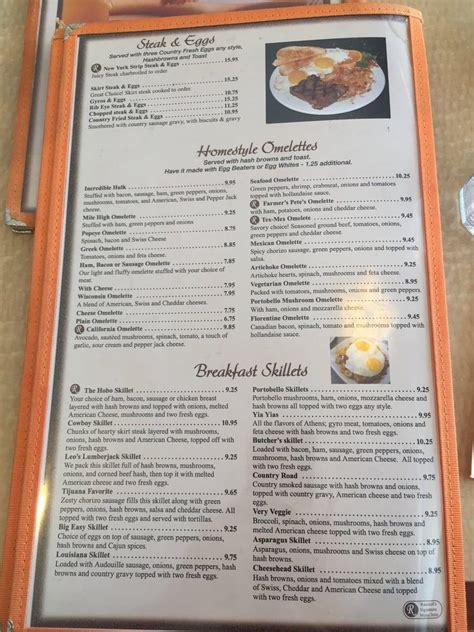 Menu At Randalls Pancake House Restaurant South Elgin