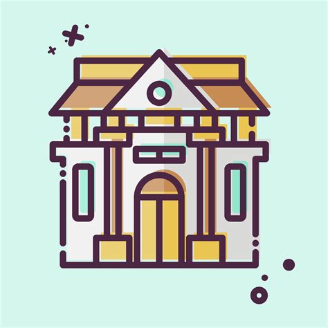 icono museo de historia relacionado a prehistórico símbolo mbe estilo