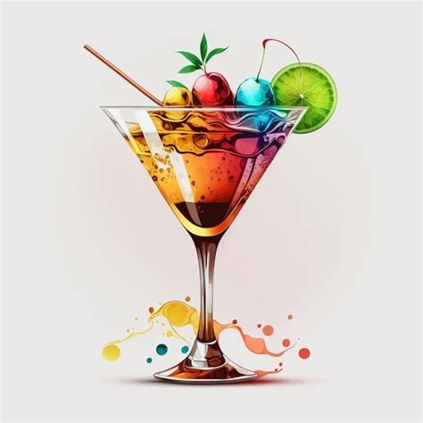 Premium Photo Creative Digital Art Cocktail Drink