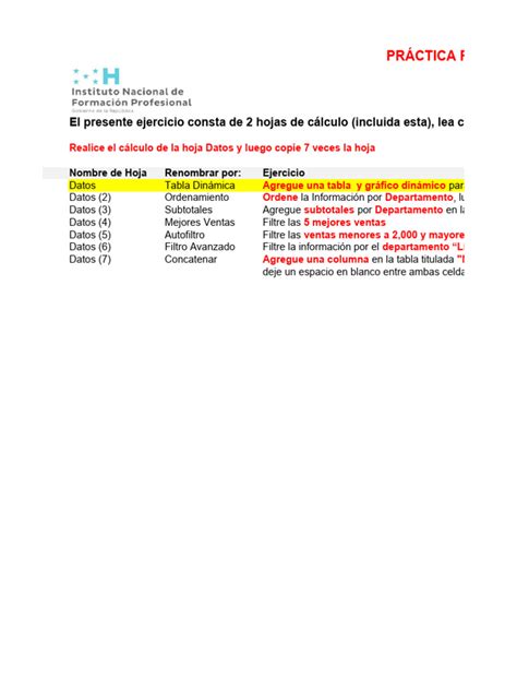 Examen Excel Pdf Hoja De Cálculo Computación Incremental