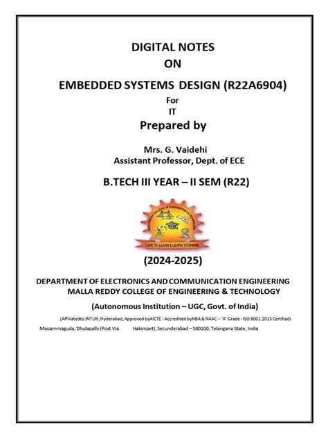 it r22 3 2 embedded systems design digital notes pdf