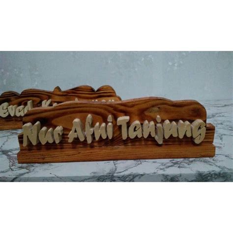 Jual Papan Nama Meja Kayu Pinus Jati Belanda Shopee Indonesia