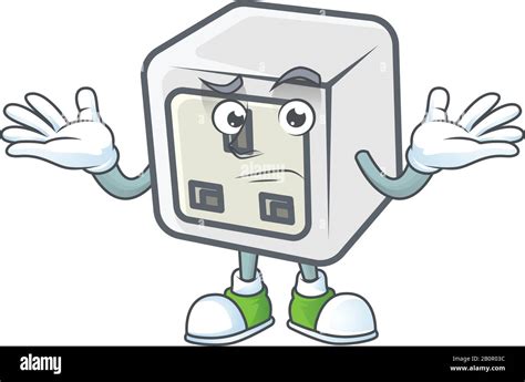 A Comical Grinning Usb Power Socket Cartoon Design Style Stock Vector