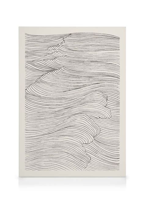 Waves In Line Canvas Minimalist Line Art Desenio