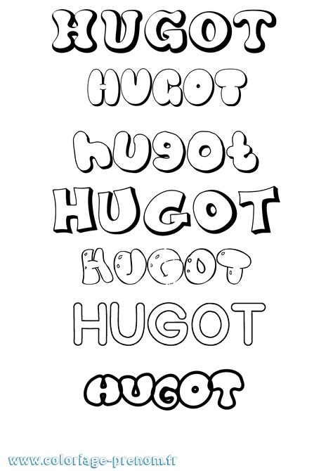 Coloriage Du Prénom Hugot à Imprimer Ou Télécharger Facilement