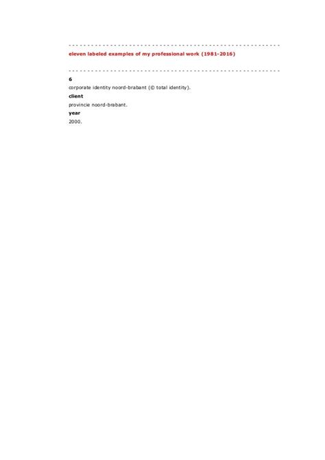 Eleven Examples Of Professional Work