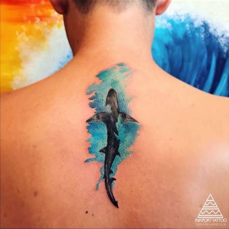 Watercolor Shark Tattoo
