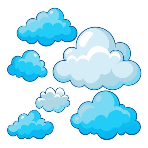 Una Colección De Nubes Con Diferentes Colores Y Formas Vector Premium