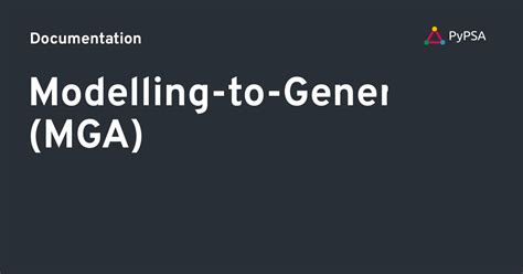 Modelling To Generate Alternatives Mga Documentation