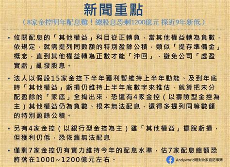 金控股未來難配息 Nstock 名師專欄文章