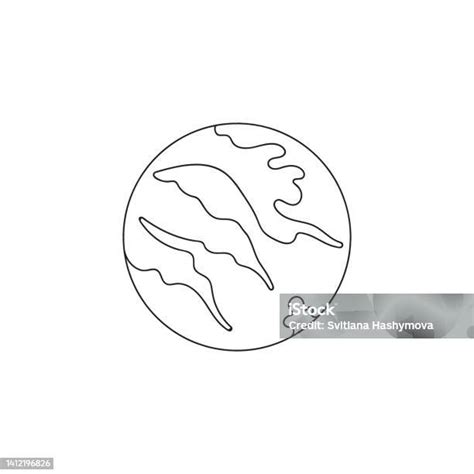 Planet Dalam Seni Garis Elemen Untuk Desain Logo Ilustrasi Stok Unduh