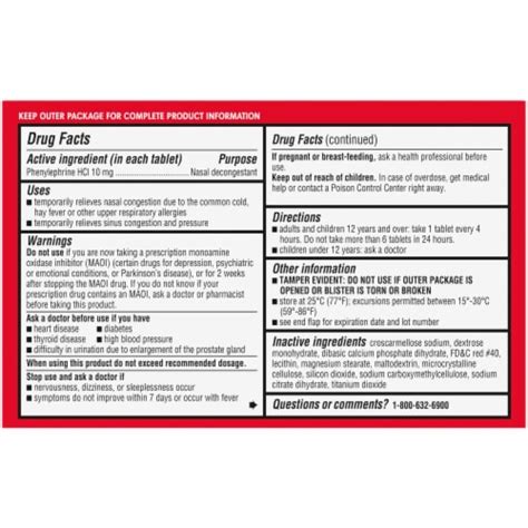 Kroger® Maximum Strength Non Drowsy Nasal Decongestant Pe Tablets 10mg